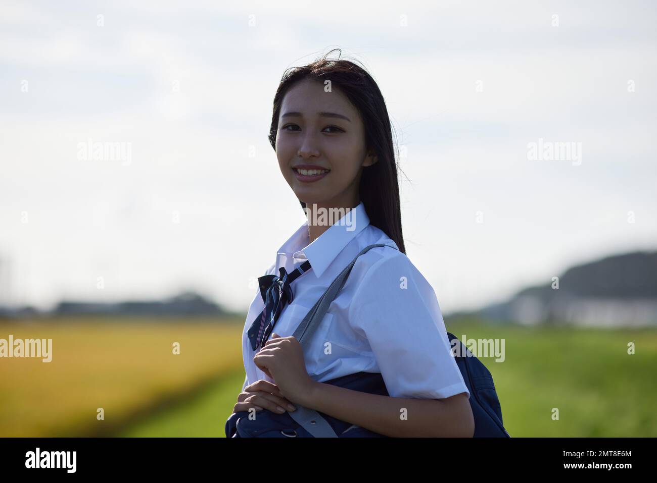Japanese high school student portrait outdoors Stock Photo - Alamy