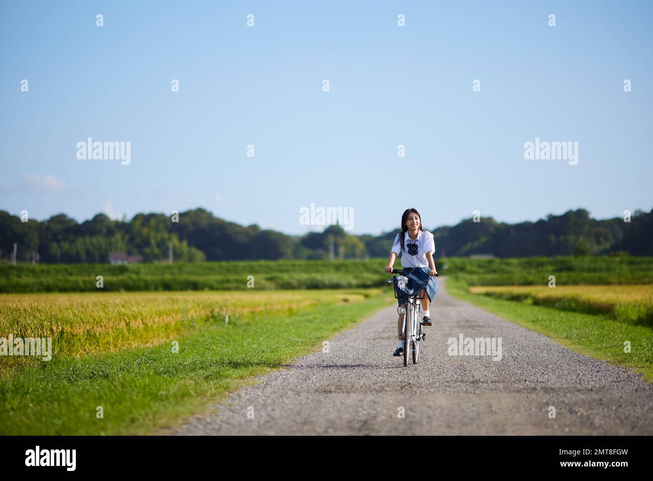 Japanese high school student on a bike outdoors Stock Photo - Alamy