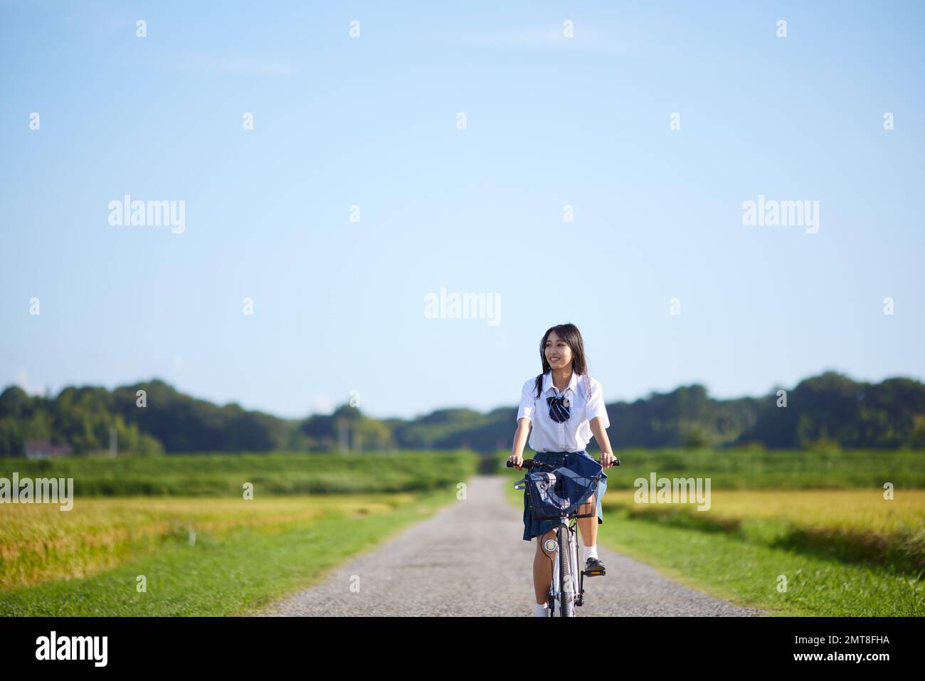 Japanese high school student on a bike outdoors Stock Photo - Alamy
