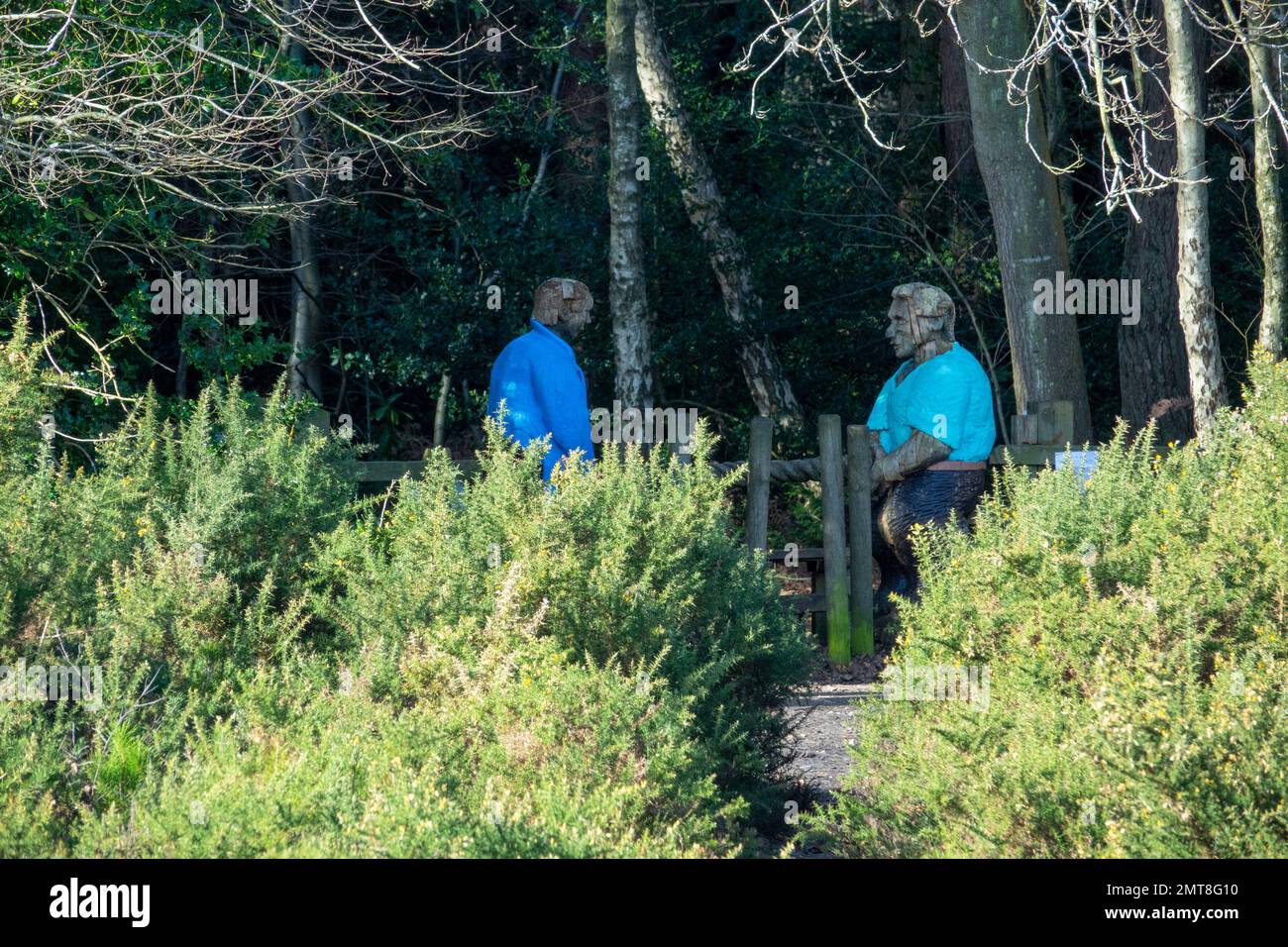 Holt Country Park, Walkers sculpture Stock Photo - Alamy