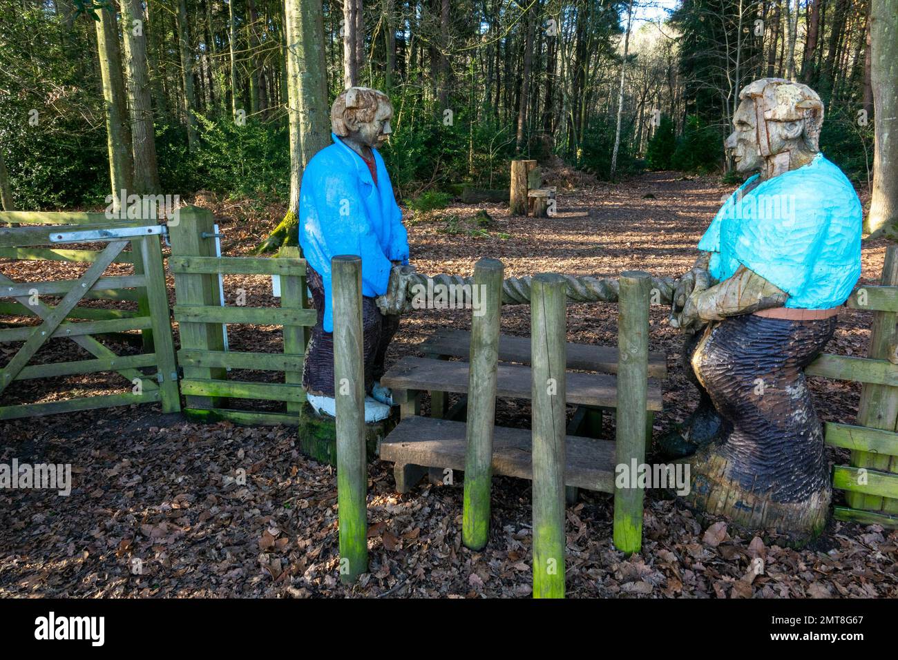 Holt Country Park, Walkers sculpture Stock Photo - Alamy