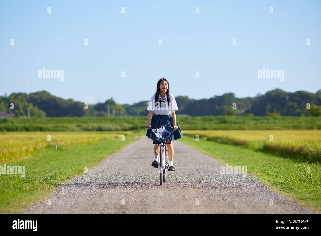 Japanese high school student on a bike outdoors Stock Photo - Alamy