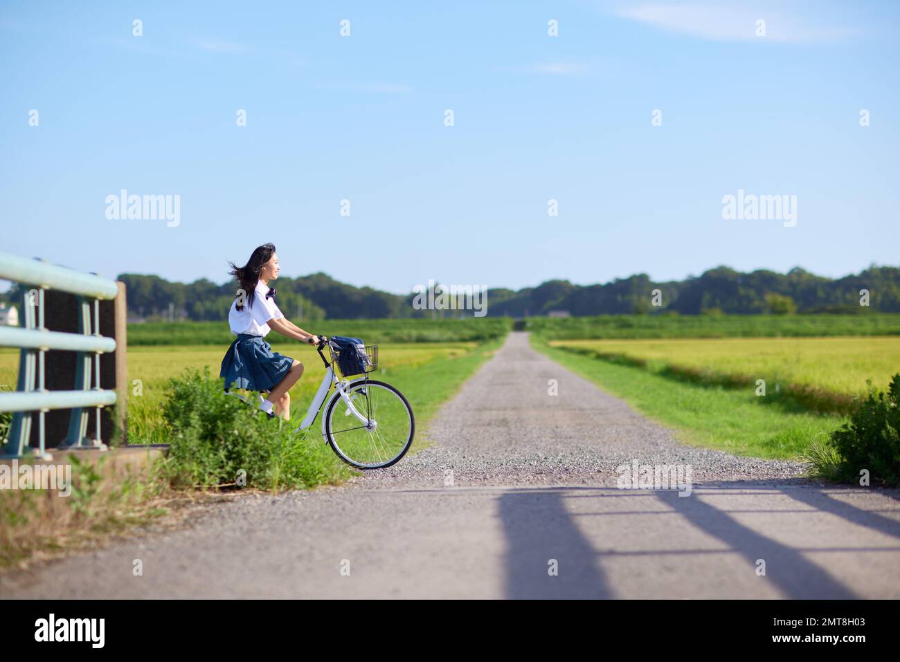 Japanese high school student on a bike outdoors Stock Photo - Alamy