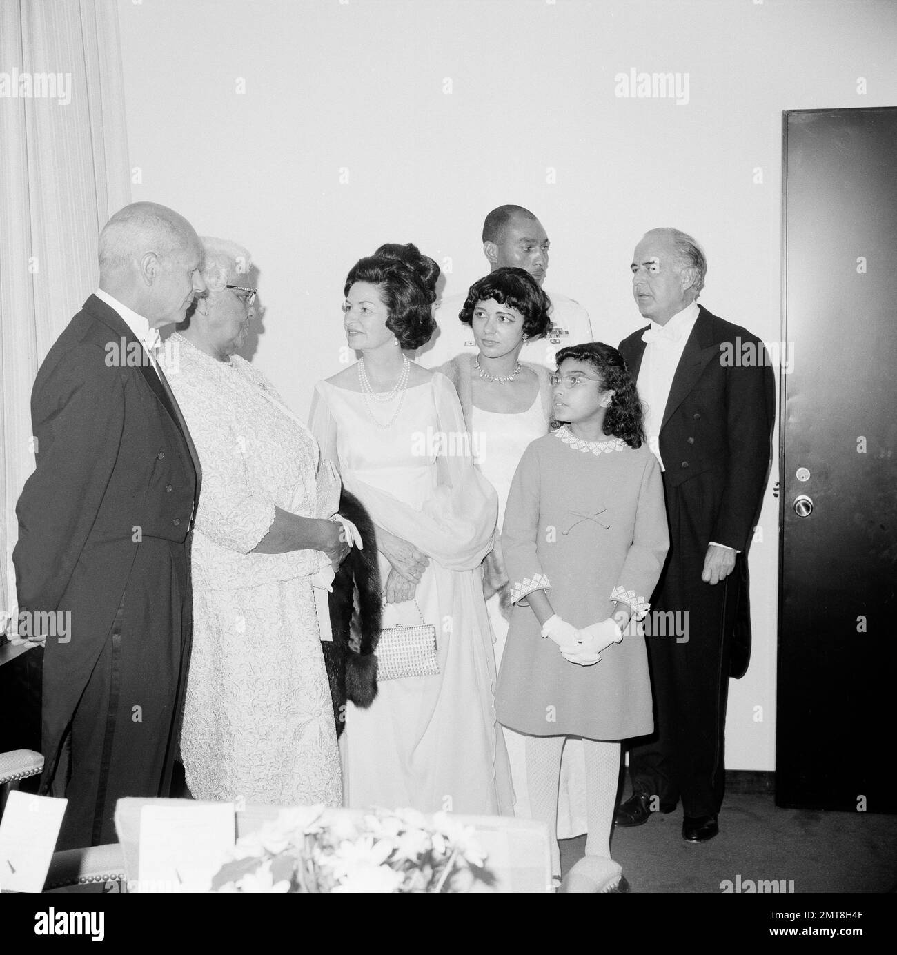 Lady Bird Johnson, the first lady, center, meets the family of Leontyne ...