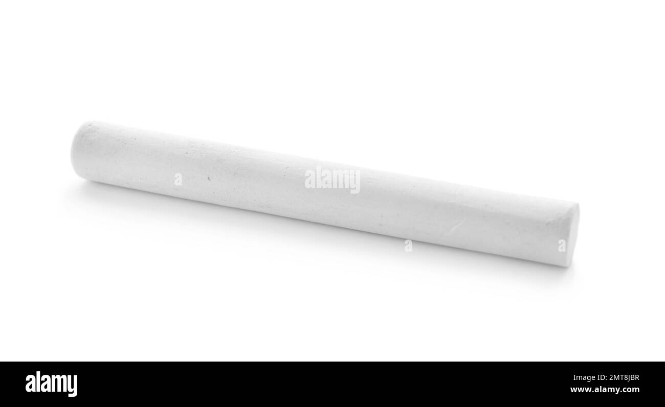 Small piece of chalk isolated on white Stock Photo - Alamy