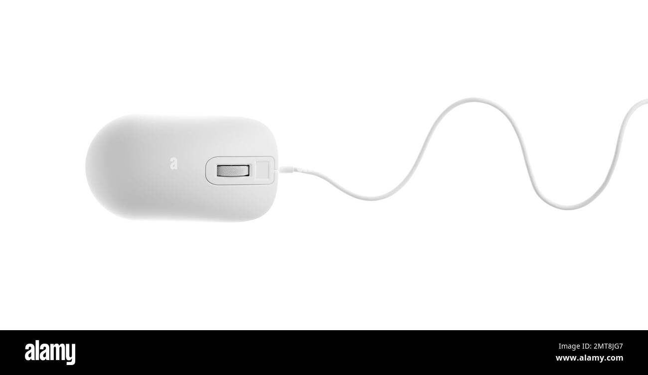 Modern wired computer mouse isolated on white Stock Photo - Alamy