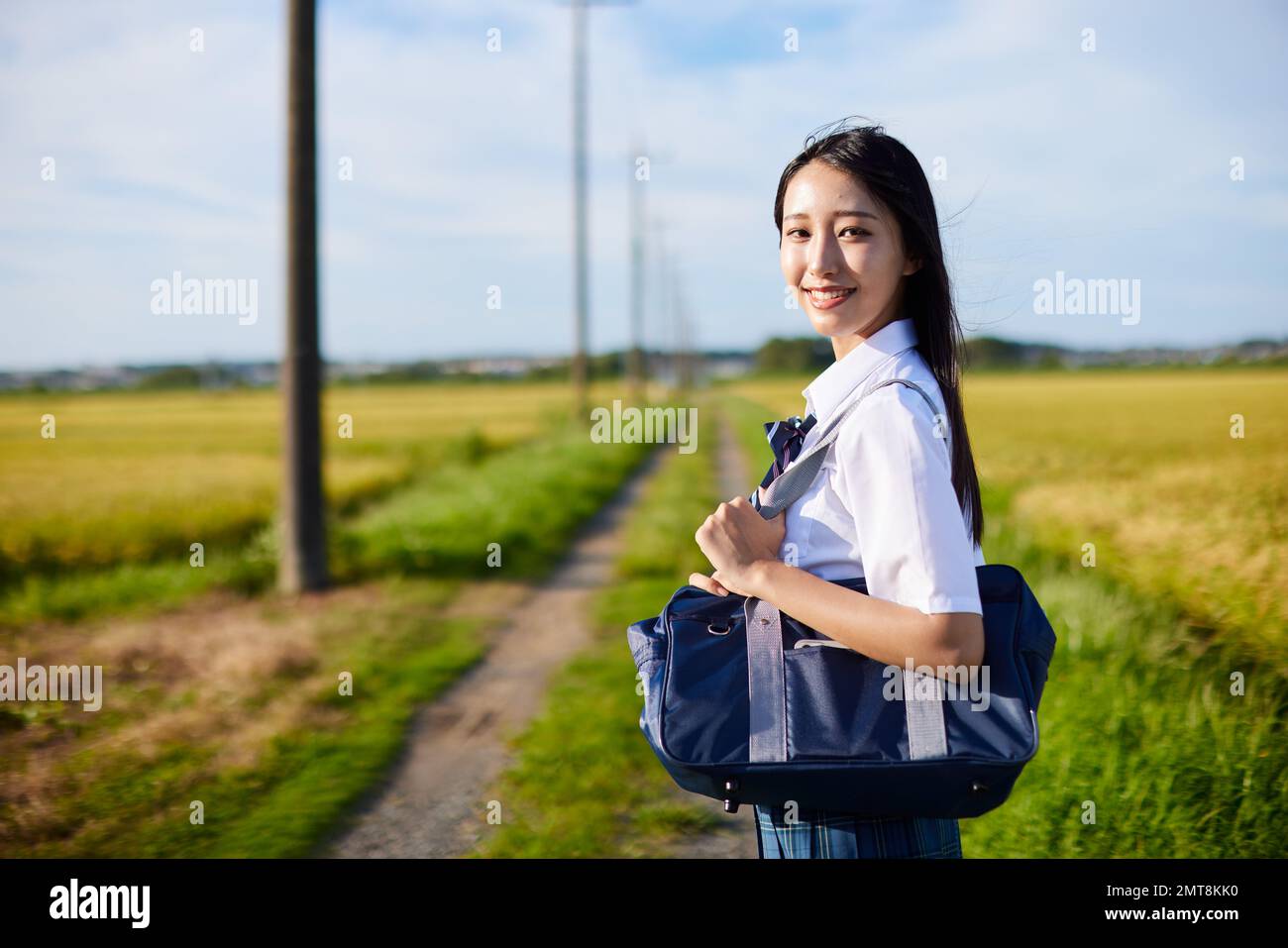 Japanese high school student portrait outdoors Stock Photo - Alamy