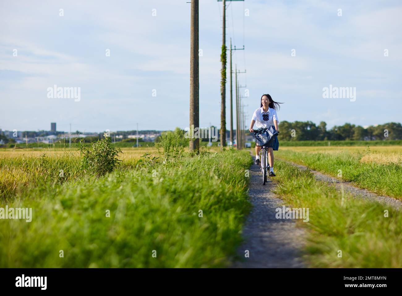 Japanese high school student on a bike outdoors Stock Photo - Alamy