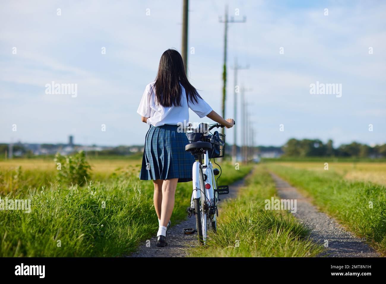 Japanese high school student on a bike outdoors Stock Photo - Alamy