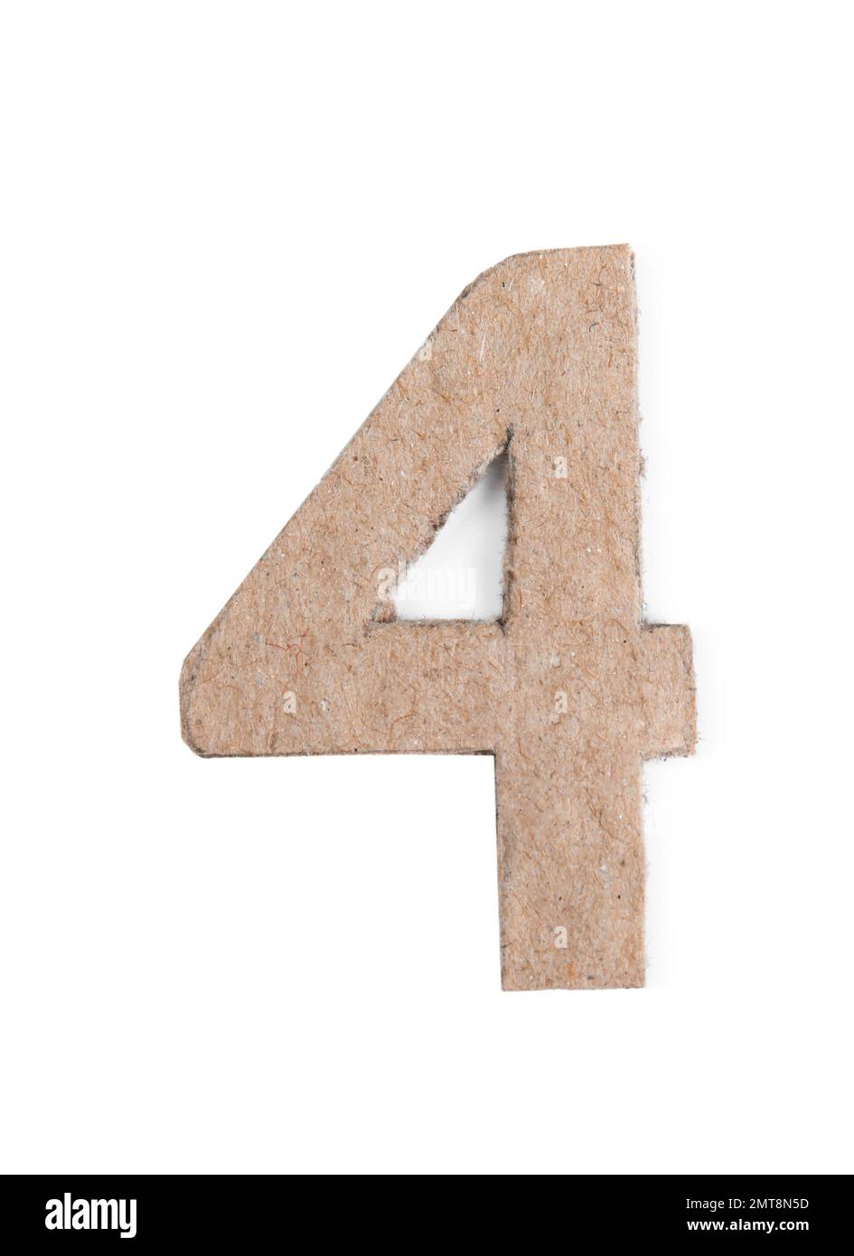 Number 4 made of cardboard isolated on white Stock Photo - Alamy