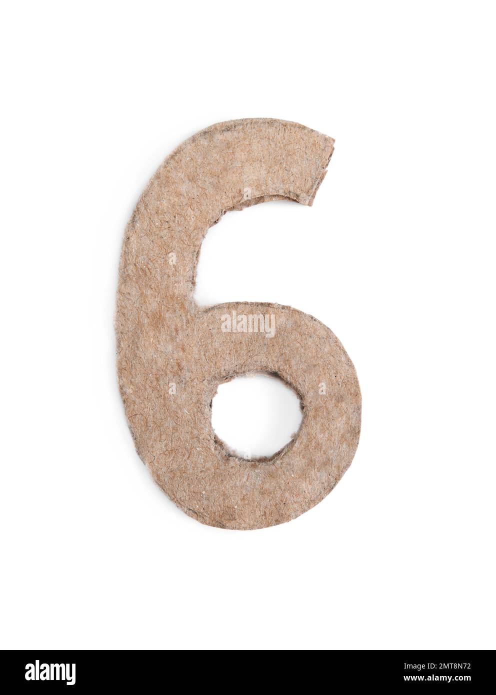 Number 6 made of cardboard isolated on white Stock Photo - Alamy