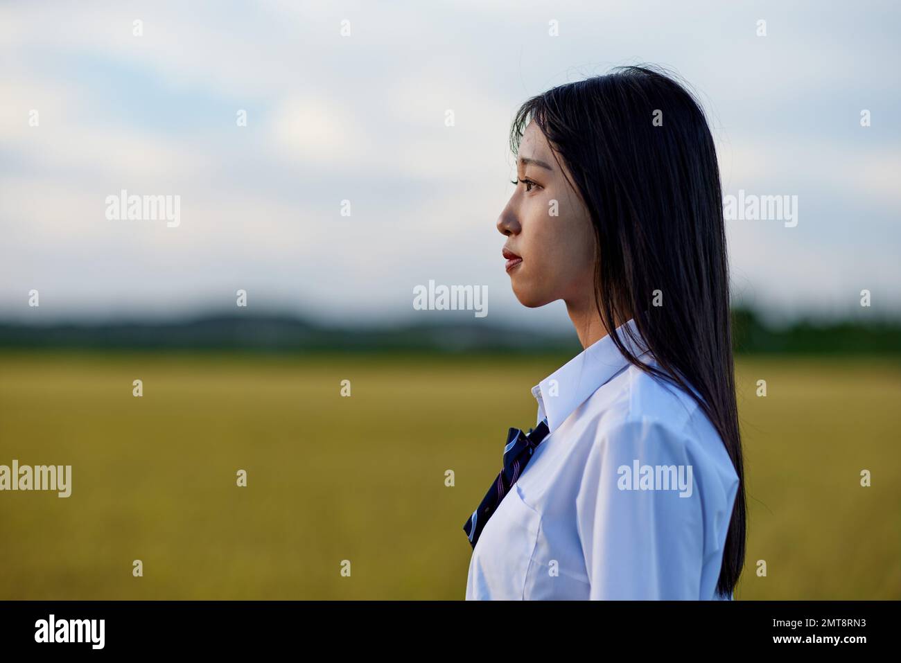 Japanese high school student portrait outdoors Stock Photo - Alamy