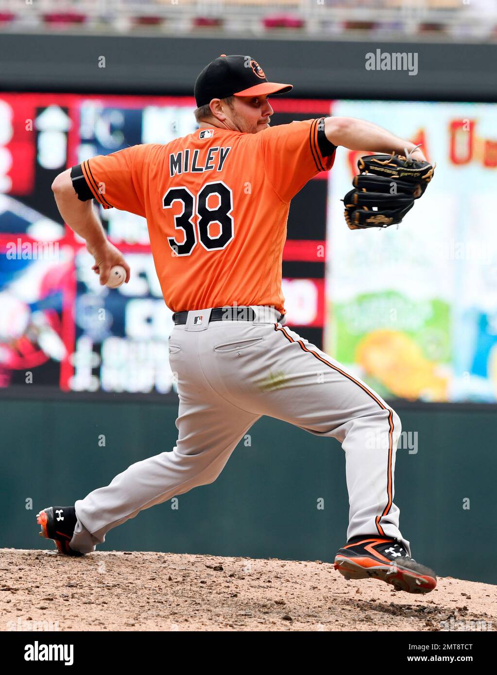 Baltimore Orioles' Wade Miley in a baseball game against the Minnesota ...