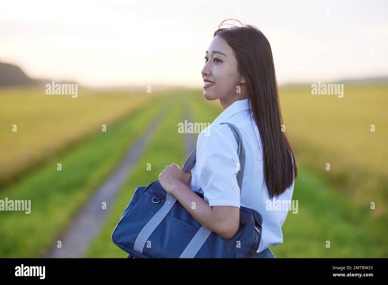 Japanese high school student portrait outdoors Stock Photo - Alamy