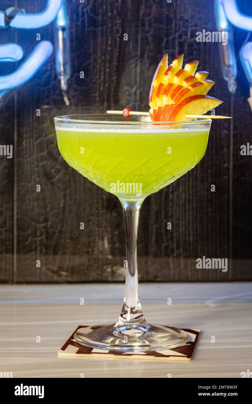 Cocktails at the bar of a restaurant. Tasty alcoholic drink Stock Photo ...