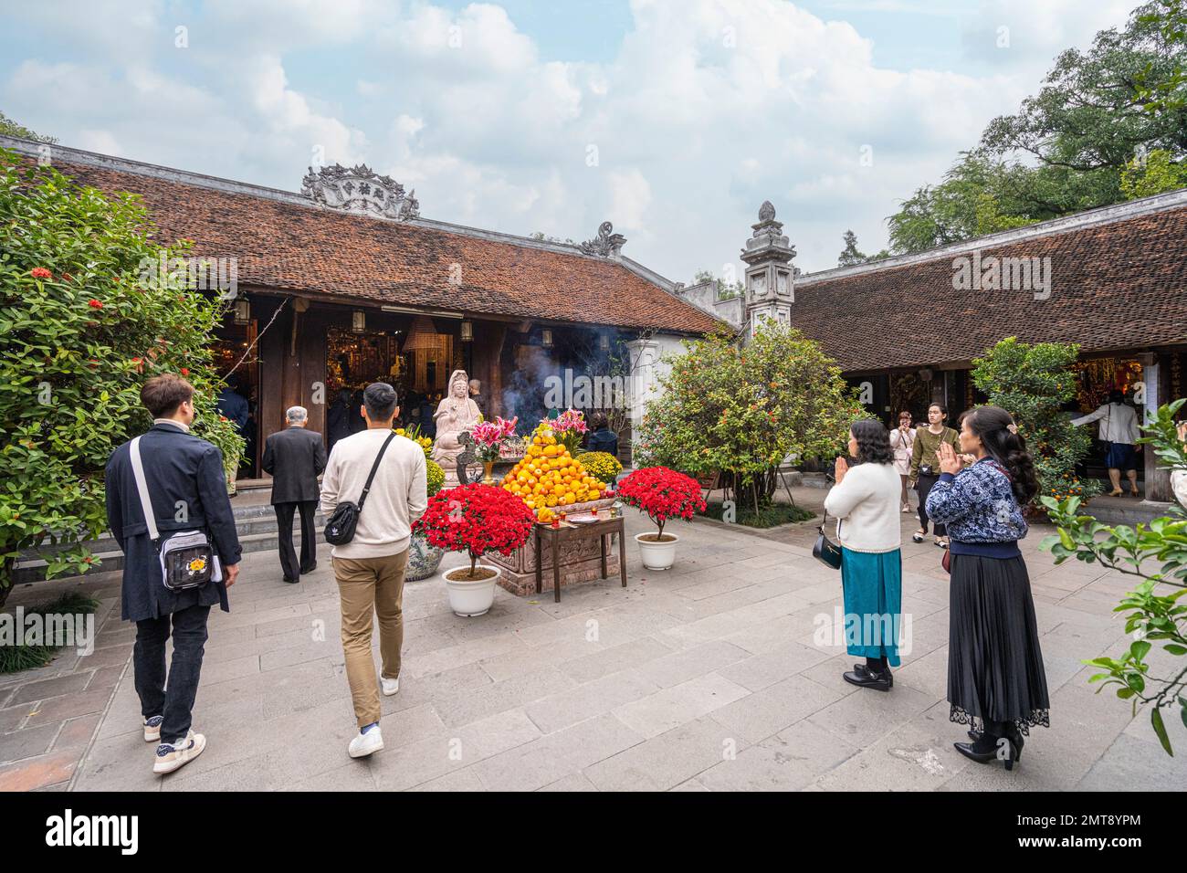 Hanoi, Vietnam, January 2023. view of the Chua Dien Huu Taoist temple ...