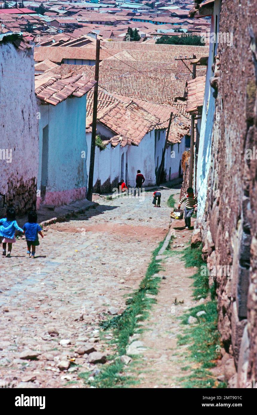 Street in Cusco, Peru Stock Photo - Alamy
