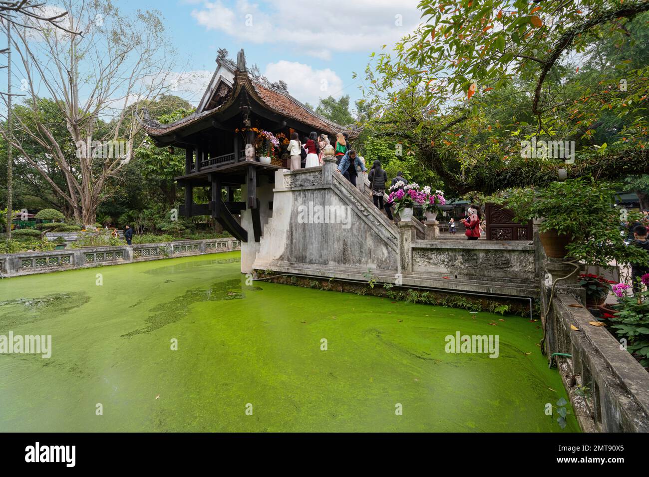 Hanoi, Vietnam, January 2023. view of the Chua Dien Huu Taoist temple ...