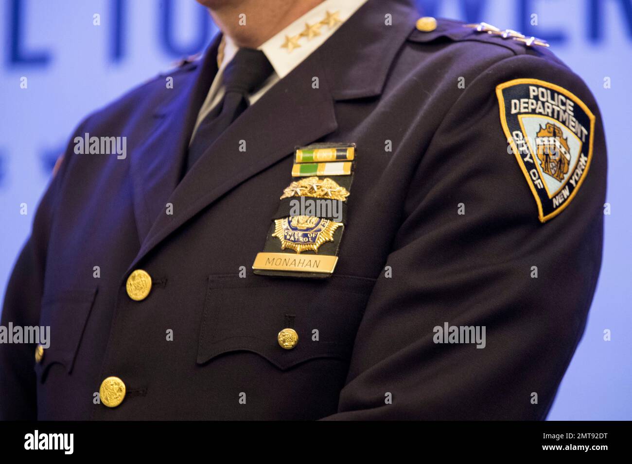 New York City Police Dept. Chief of Patrol Terence Monahan wears a ...