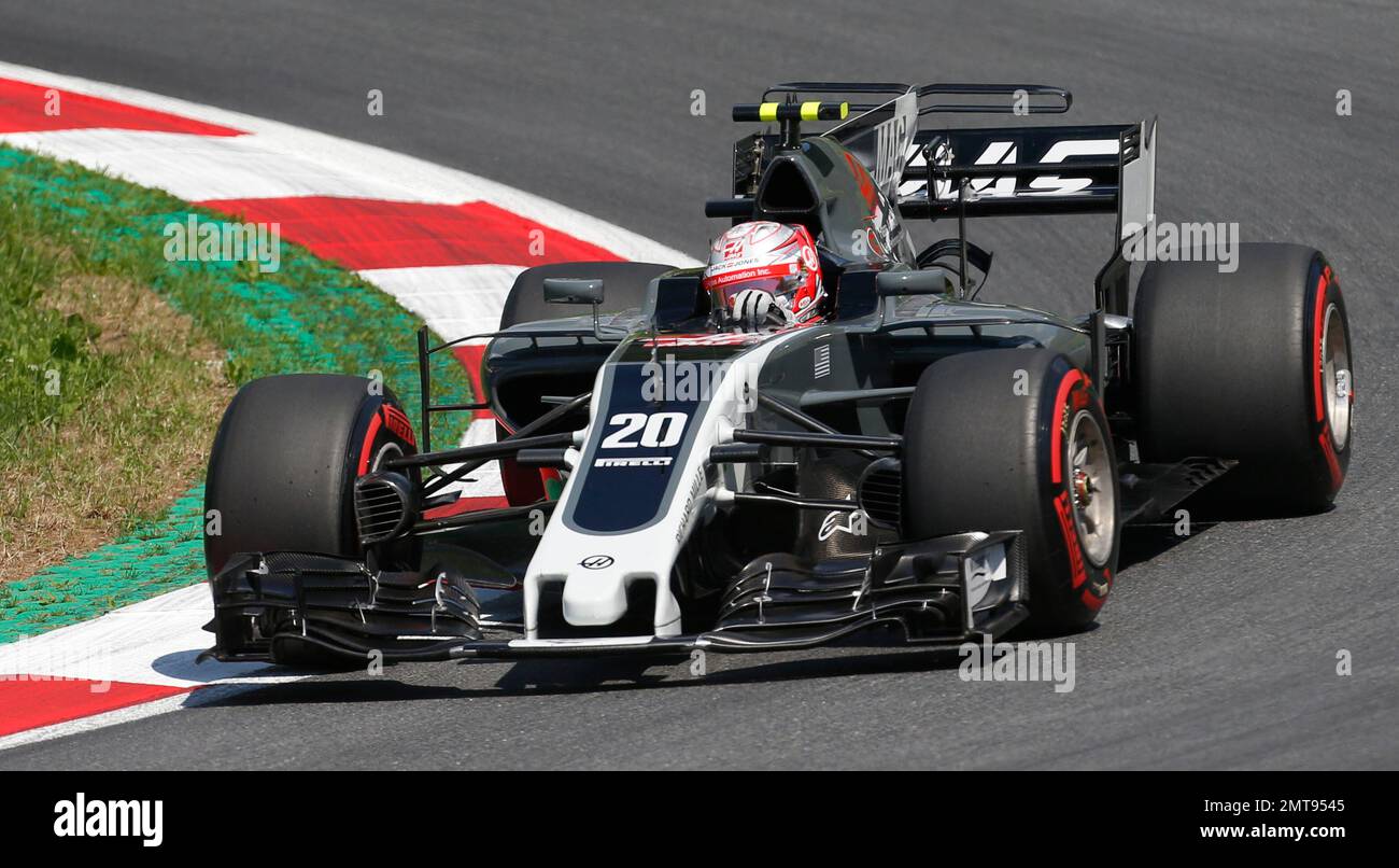 Haas F1 Team driver Kevin Magnussen of Denmark steers his car during ...