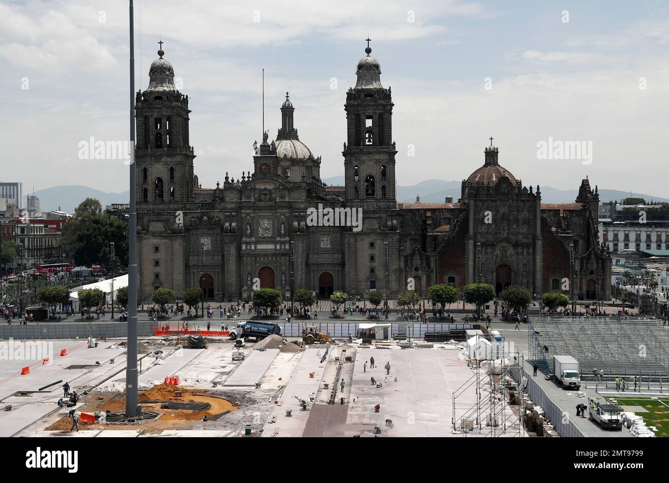 A circular base, or "zocalo," built originally in 1843 for an ...