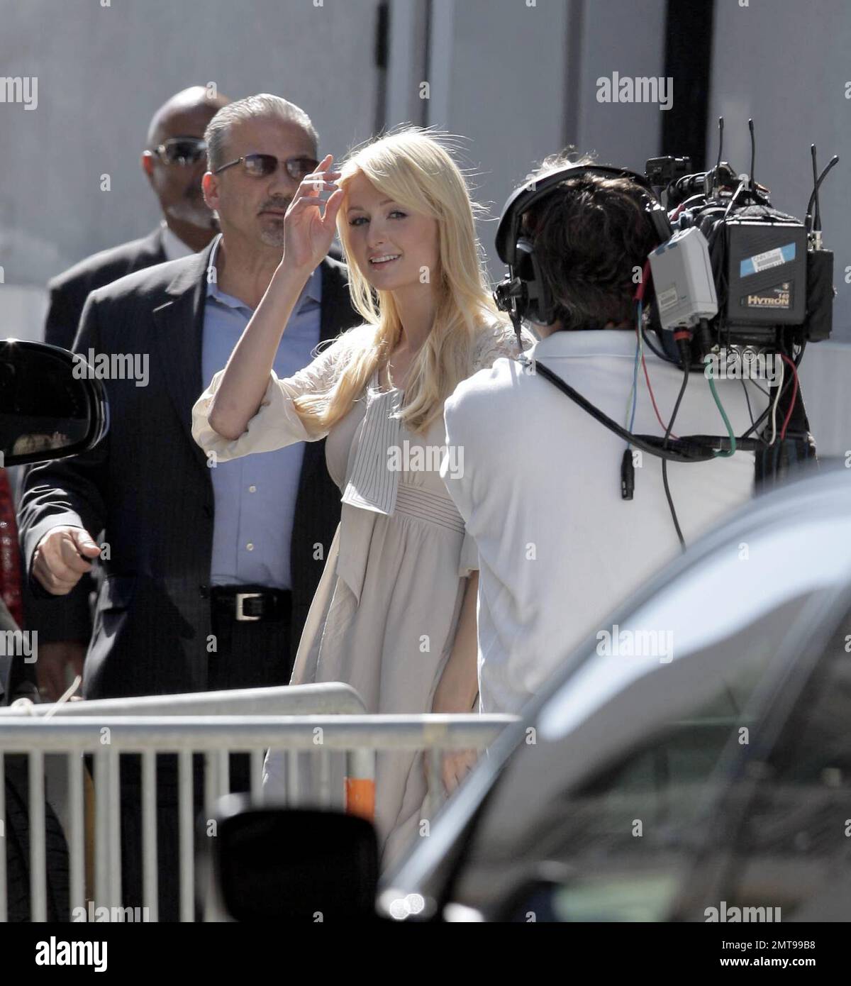 Paris HIlton leaves CNN's studio where she had an interview with Larry ...