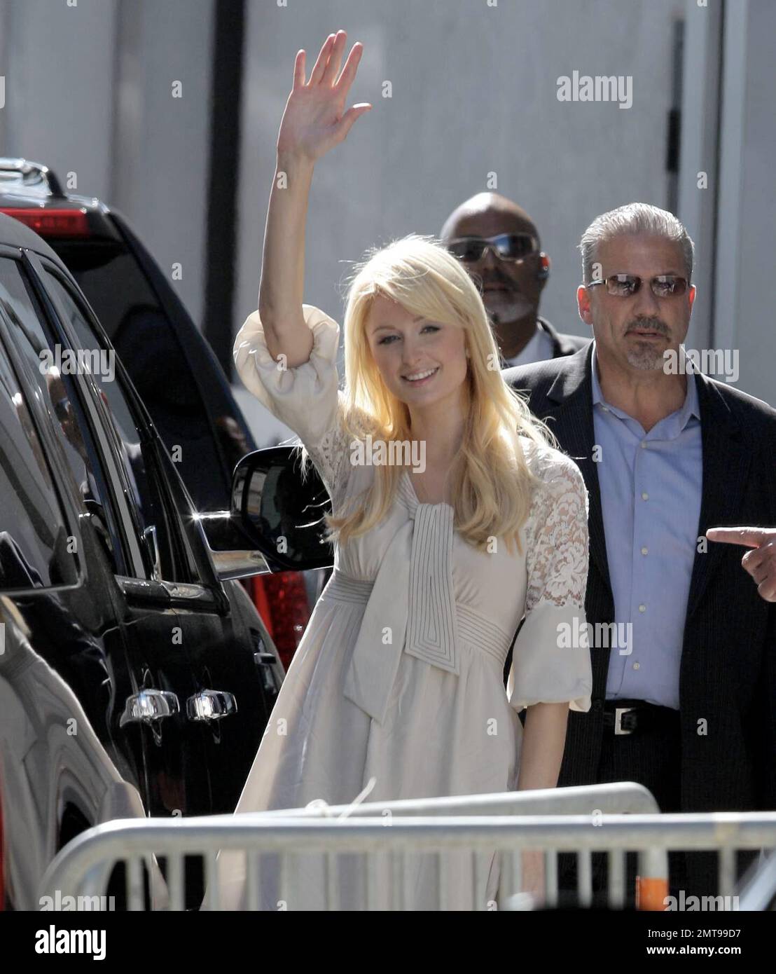Paris HIlton leaves CNN's studio where she had an interview with Larry ...