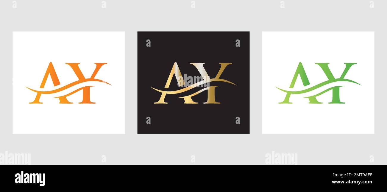 Initial Monogram Letter AY Logo Design. AY Logotype Template Stock ...