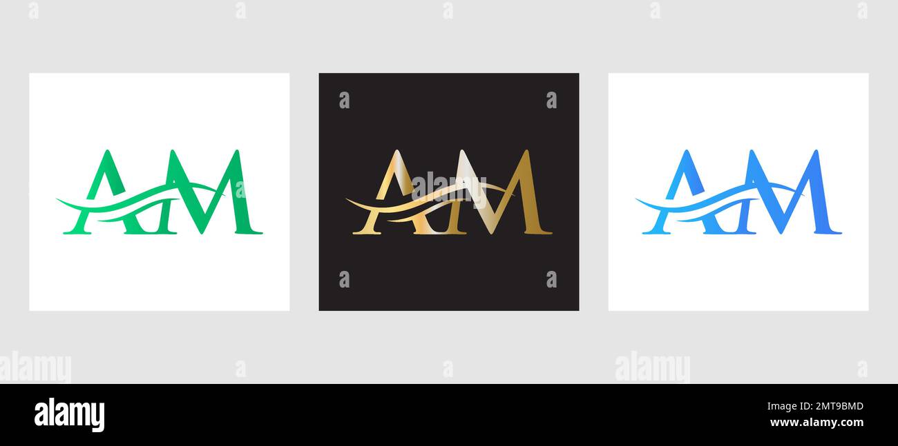 Initial Monogram Letter AM Logo Design. AM Logotype Template Stock ...