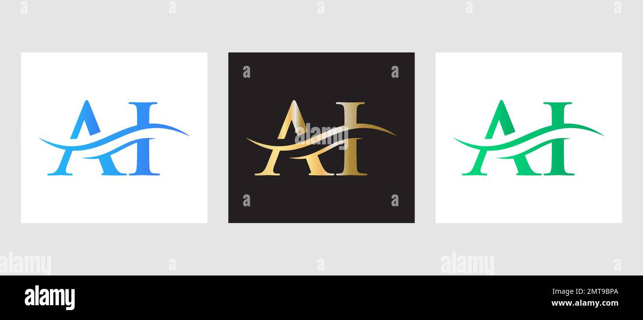 Initial Monogram Letter AI Logo Design. AI Logotype Template Stock Vector Image & Art - Alamy