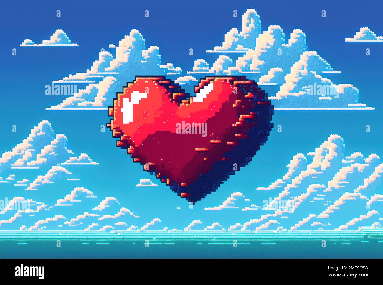 Valentine card background pixel art style graphic Stock Photo - Alamy