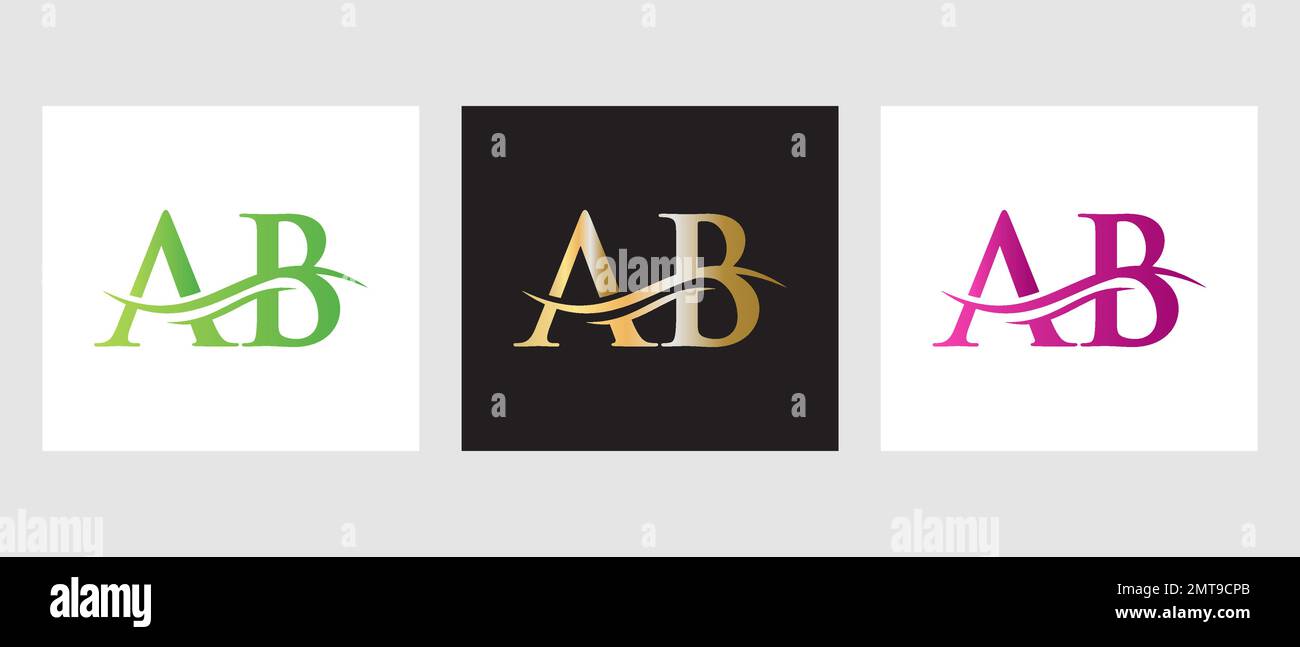 Initial Monogram Letter AB Logo Design. AB Logotype Template Stock ...