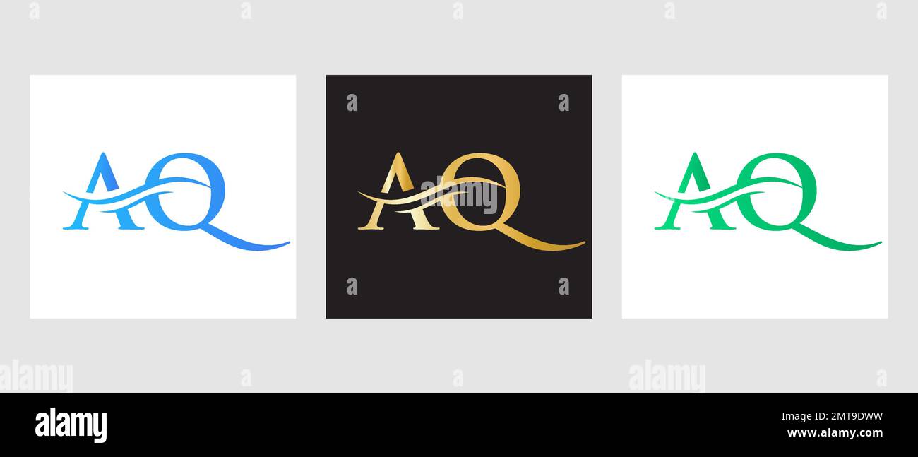 Initial Monogram Letter AQ Logo Design. AQ Logotype Template Stock ...