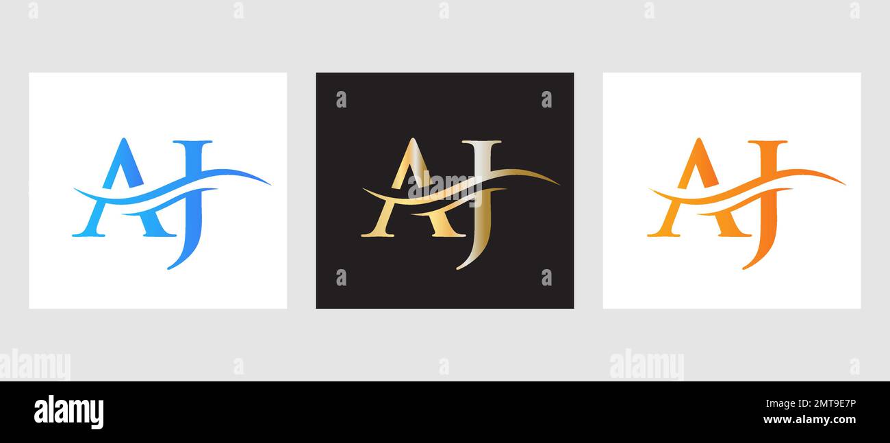 Initial Monogram Letter AJ Logo Design. AJ Logotype Template Stock ...