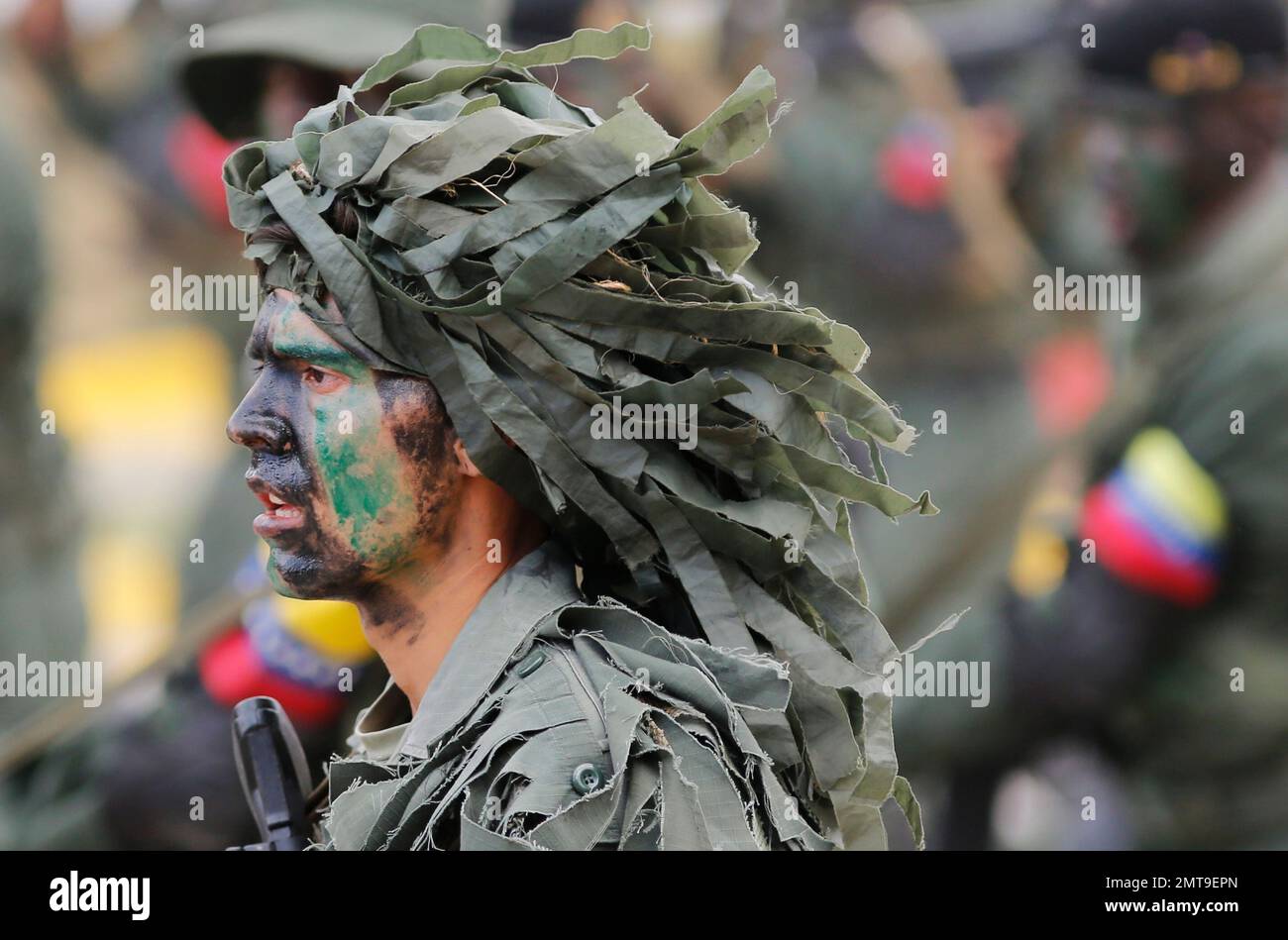 A soldier marches during a military parade marking the country's ...