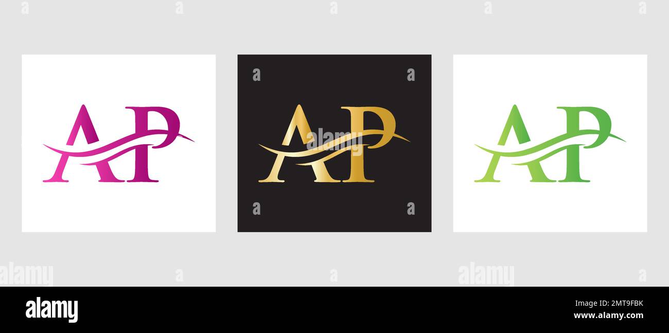 Initial Monogram Letter AP Logo Design. AP Logotype Template Stock ...