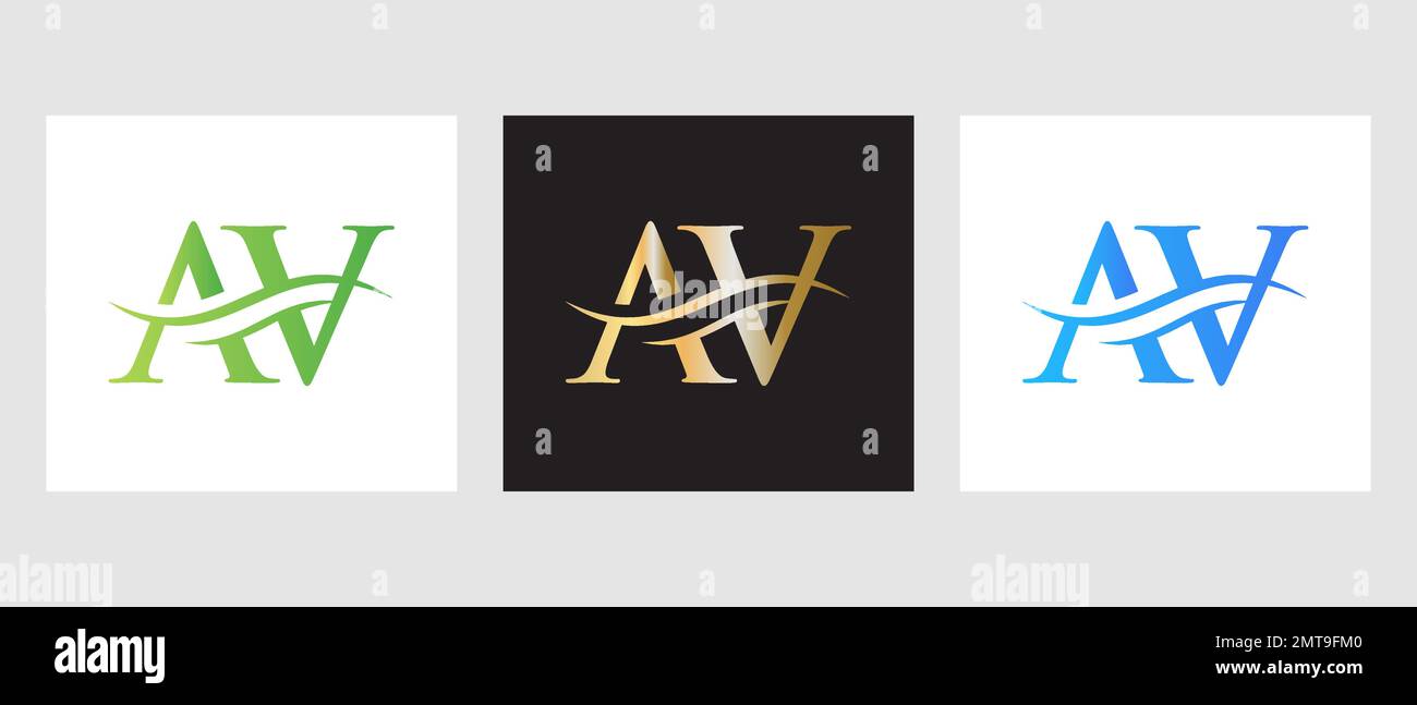 Initial Monogram Letter AV Logo Design. AV Logotype Template Stock Vector Image & Art - Alamy