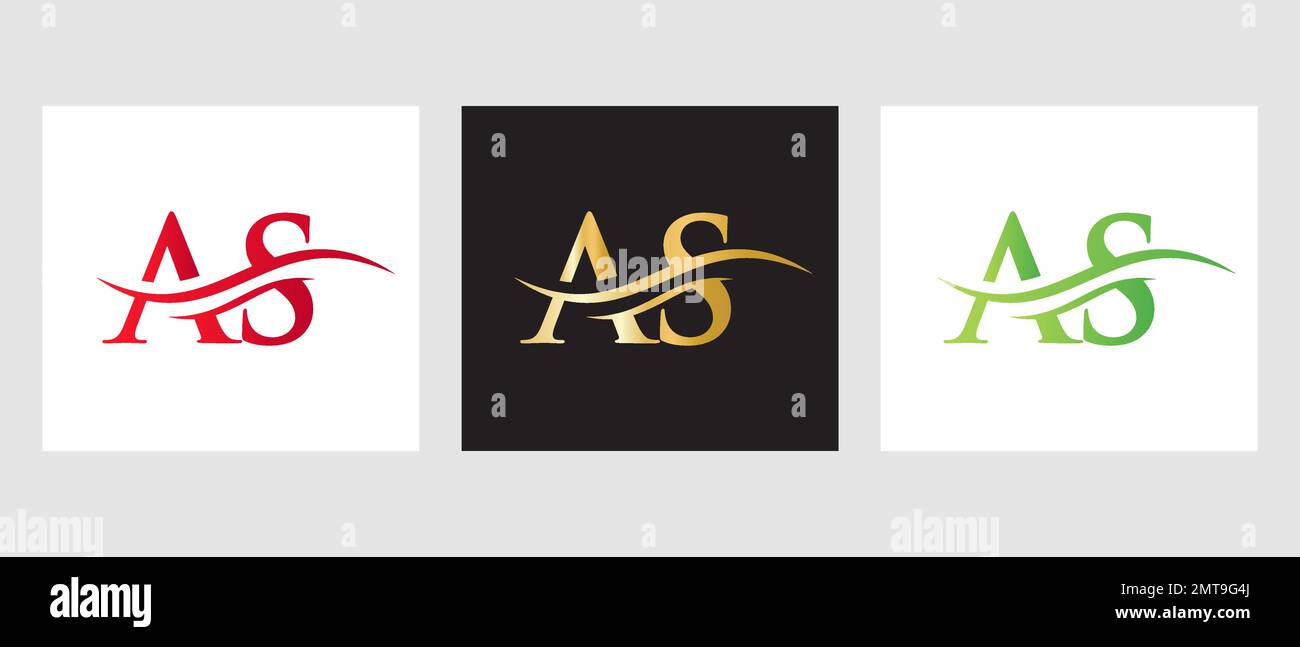 Initial Monogram Letter AS Logo Design. AS Logotype Template Stock ...
