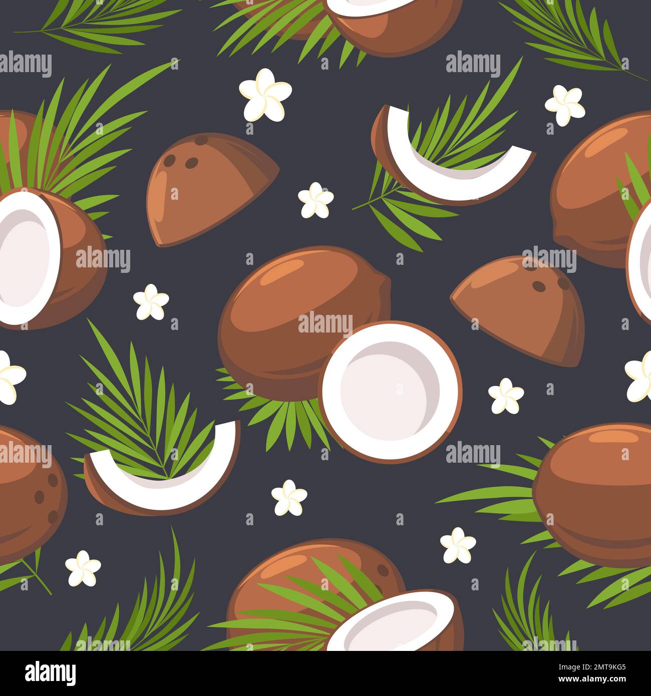 Coconuts palm leaves on Stock Vector Images - Alamy