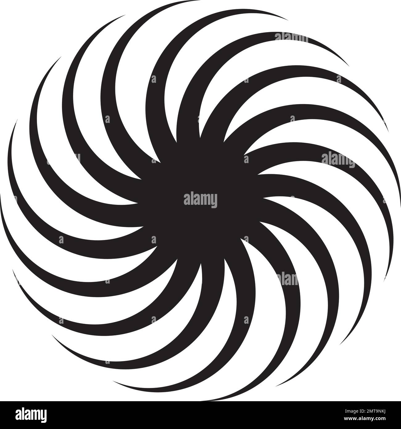 Abstract spirally shape, motif. vector. Twirling, curved radiating ...