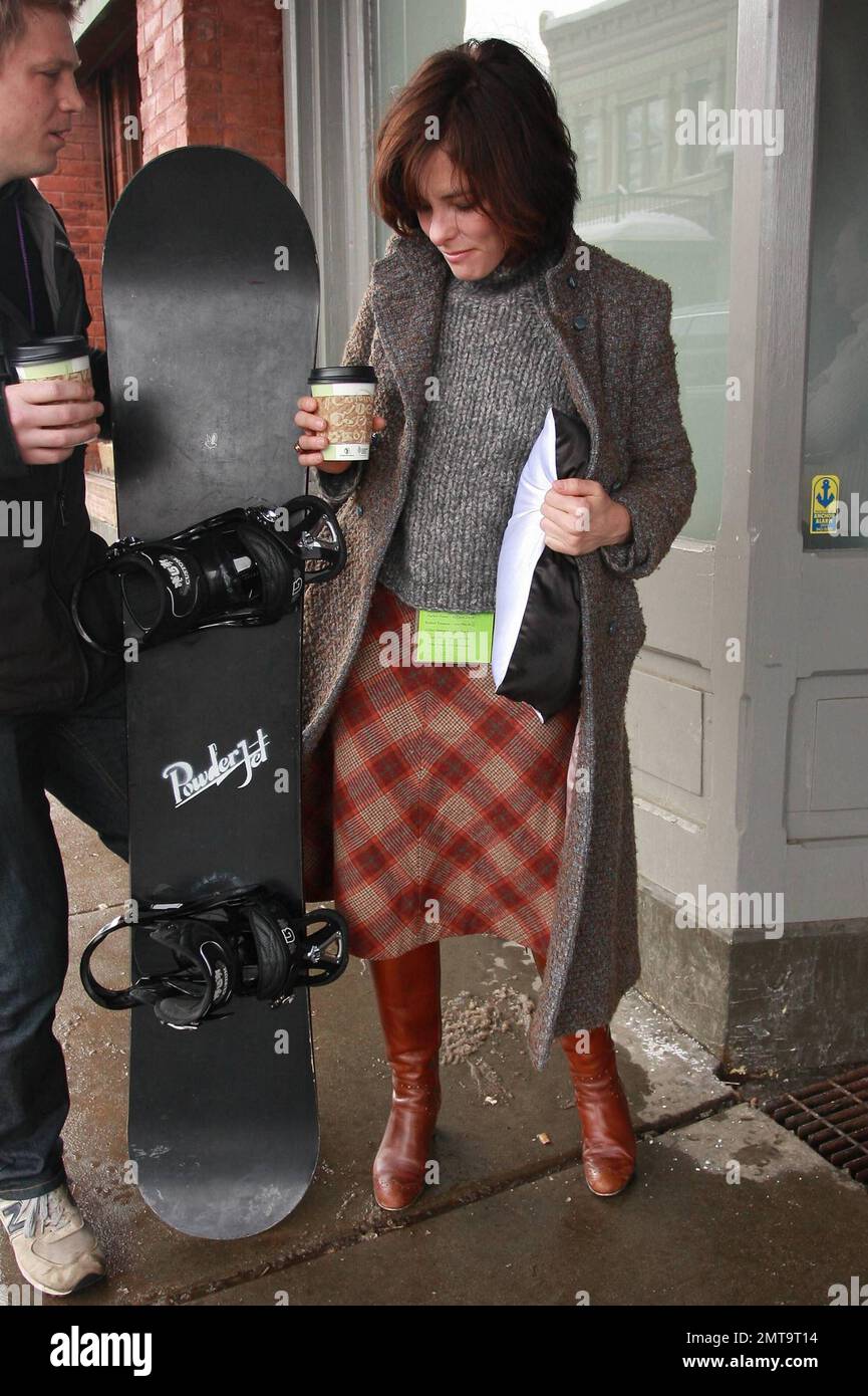 EXCLUSIVE!! Parker Posey enjoys a coffee out on Main Street during the ...