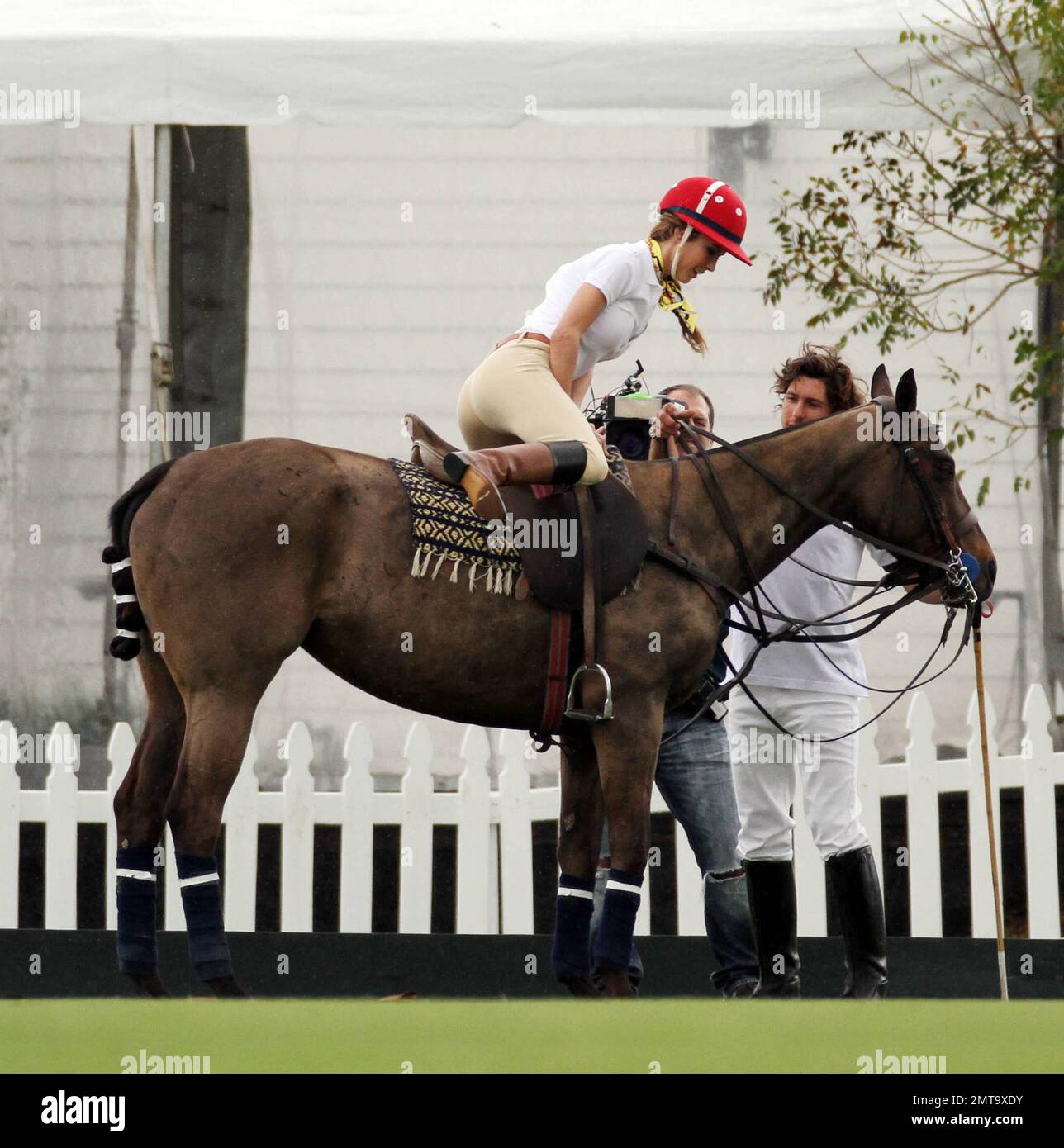 Audrina Patridge and a pal take a polo lesson from two Polo hunks at ...