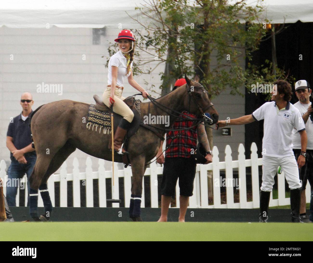 Audrina Patridge and a pal take a polo lesson from two Polo hunks at ...