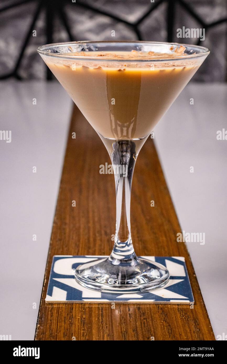 Cocktails at the bar of a restaurant. Tasty alcoholic drink Stock Photo ...