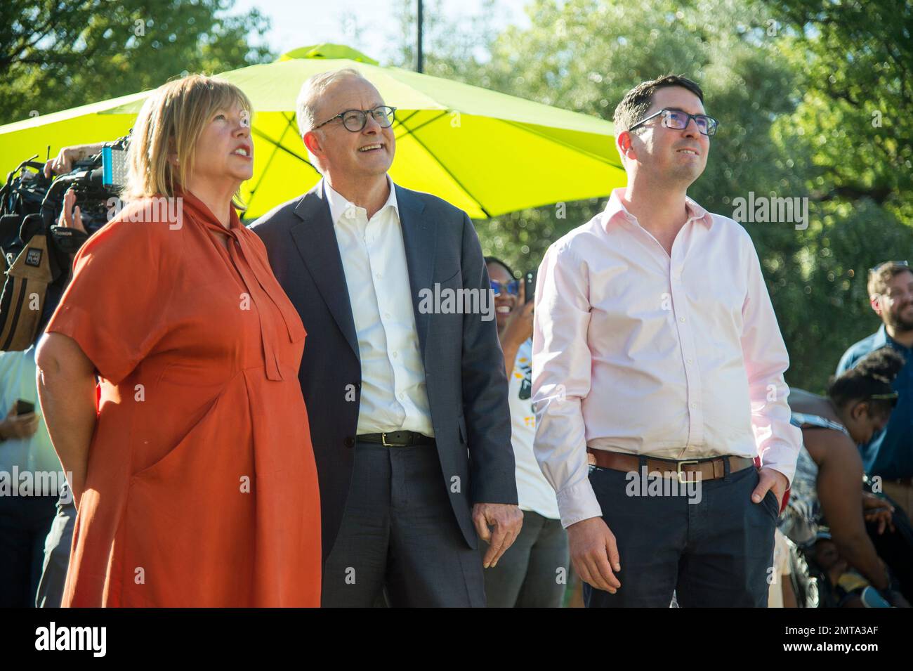 Prime Minister Anthony Albanese during a tour of the Fringe World ...