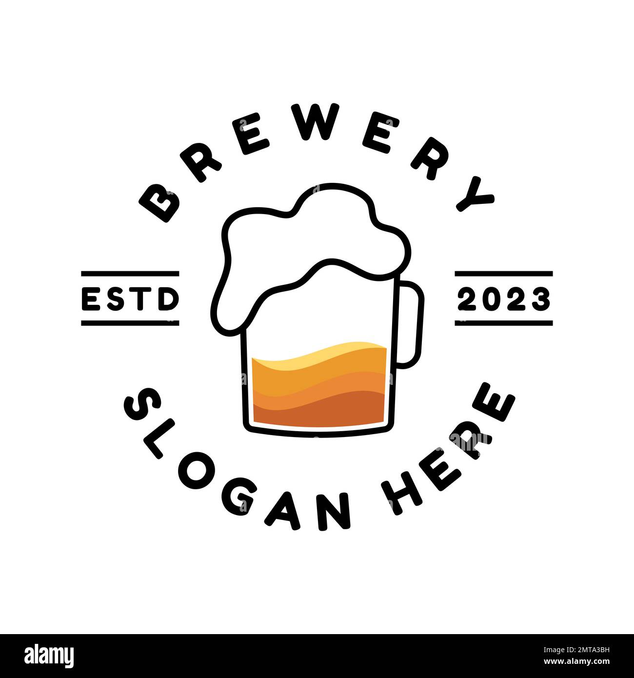 Vintage design Craft Beer glass and malt Brewery label logo vector ...