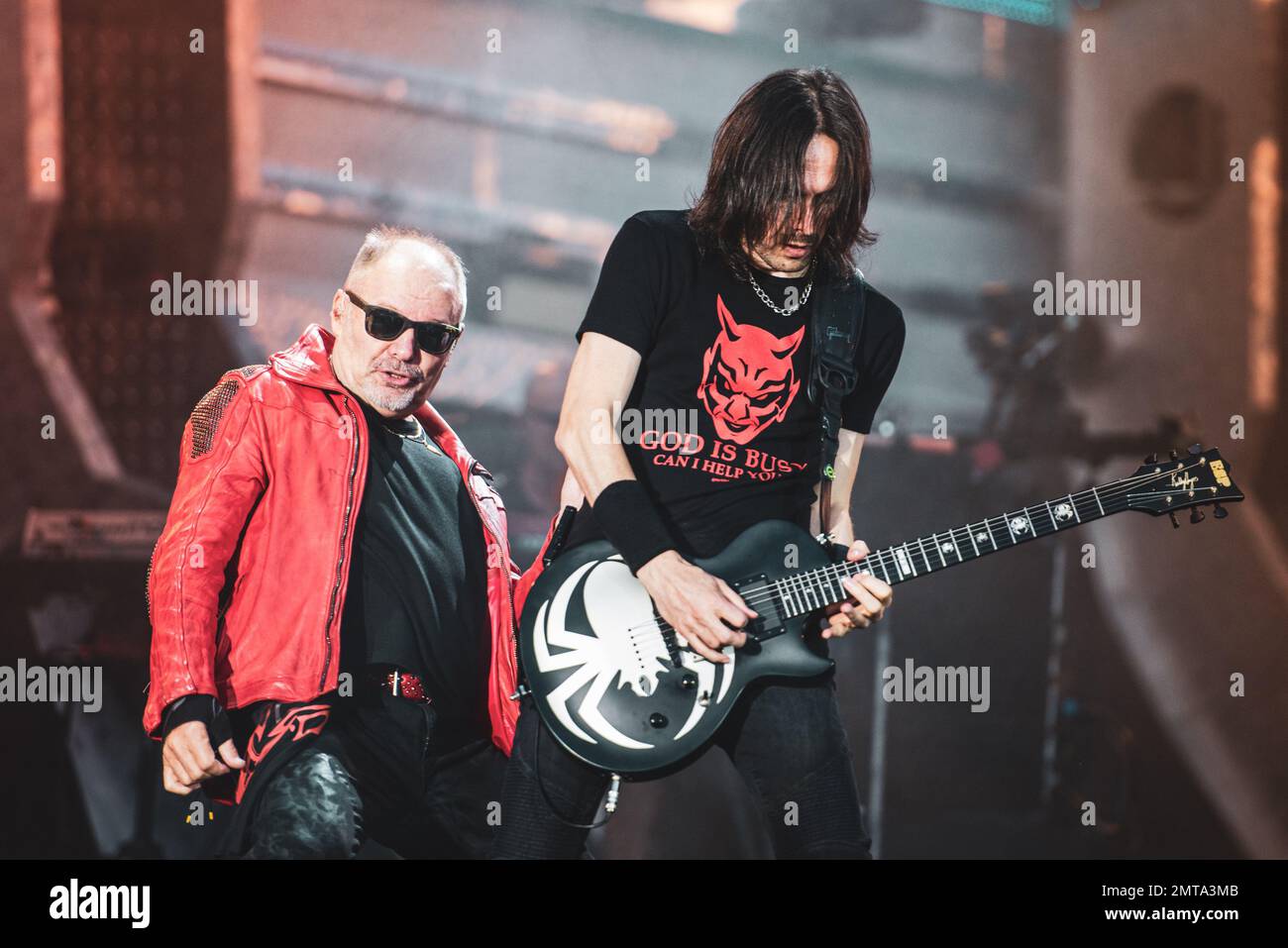 STADIO OLIMPICO, TURIN, ITALY: Vince Pastano (R), guitarist of the ...