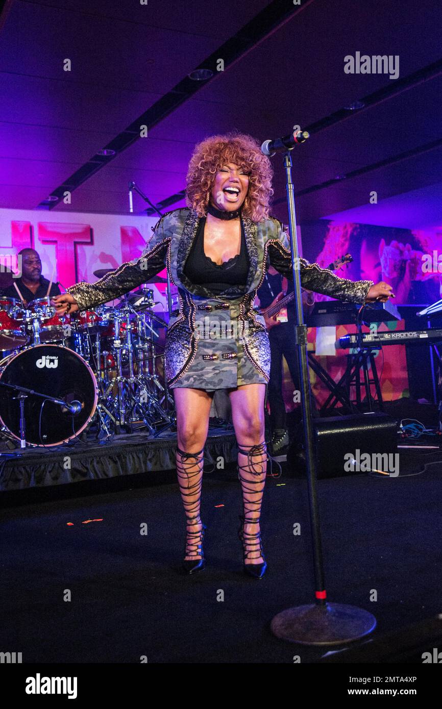 Miche'le seen at the 2017 Essence Festival at the Mercedes-Benz ...