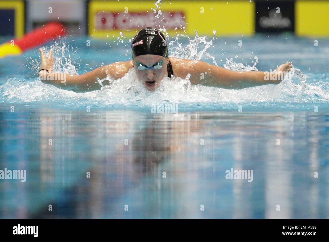 Melanie Margalis swims the breaststroke portion of the women's 200 ...