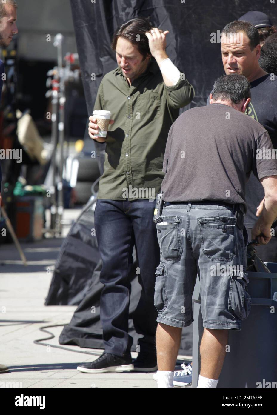 EXCLUSIVE!! - Paul Rudd on the film set for "This Is Forty" directed by ...